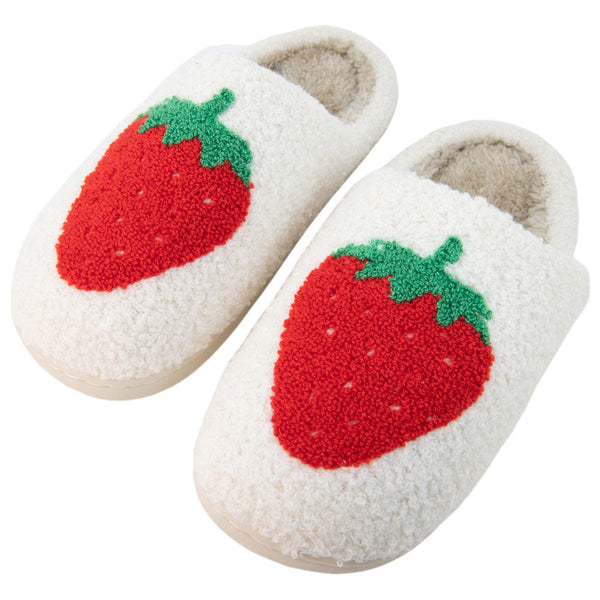 Large Strawberry Fuzzy House Slippers - Harley Butler Trading Company